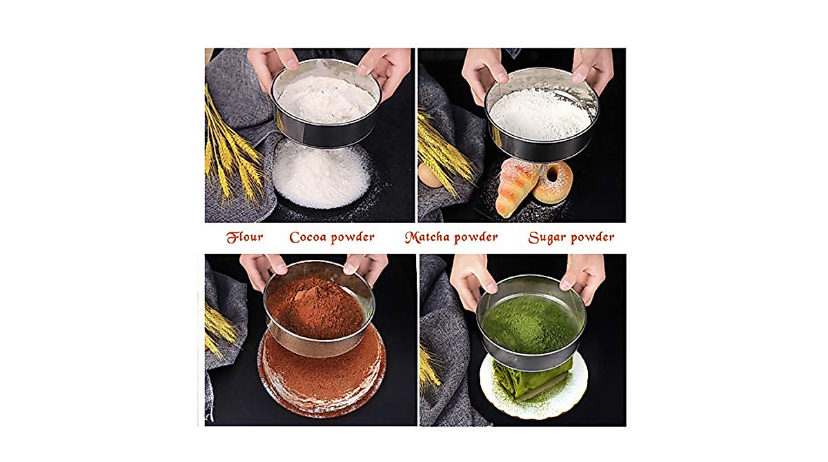 2 Pack Stainless Steel Flour Sifter - Precise Baking & Cooking Tool