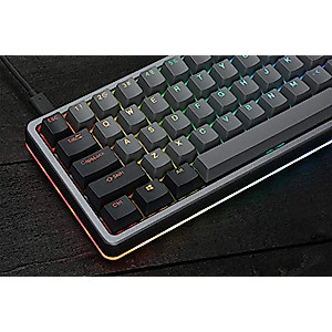DROP ALT High-Profile Mechanical Keyboard — 65% (67 Key) Gaming Keyboard, Hot-Swap Switches, Programmable Macros, Backlit RGB LED, USB-C, Doubleshot PBT, Aluminum Frame (Kaihua Speed Silver, Gray)