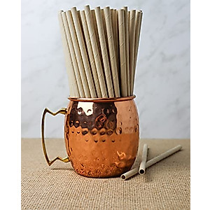 Eco Straws Disposable – Biodegradable Bamboo Paper Straw – Natural Compostable Long Drinking Straws for Cocktail, Smoothie, Coffee, Cereal, and Soft Drinks – Plastic Straws Alternative - 100pcs
