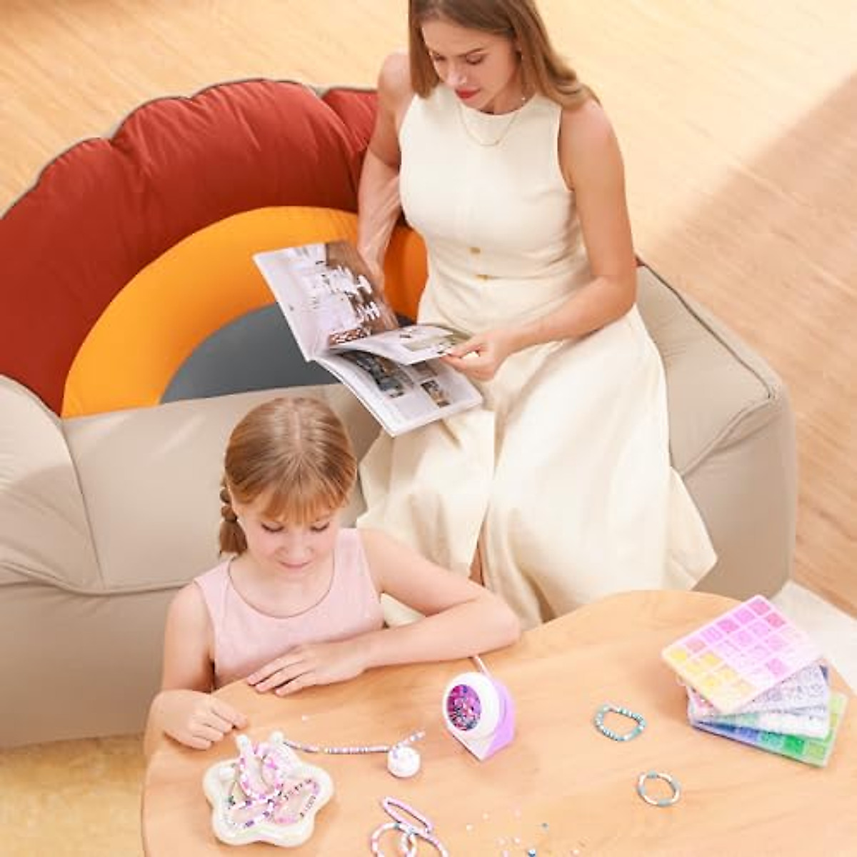 Tilhumt Clay Bead Spinner, Electric Bead Spinner for Jewelry Making, Friendship Bracelets Maker with Needle and Elastic String, Gift for Girls, Patent Design, Purple (Beads Not Included)