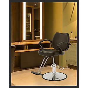 FDW Styling Heavy Duty Pump Adjustable Hydraulic Chair for Hair Stylist Women Man, 20x19x25 Inch (Pack of 1), Black