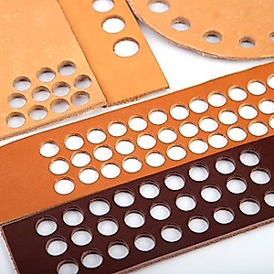 WUTA 5Pcs Hollow Punch Leather Hole Punch Cutter 6mm-15mm Round Punch Tool Set, Leather Craft Working Kit for Leather, Watch Band, Fabric, Plastics, Gasket Belt (6+8+10+12mm+15mm)