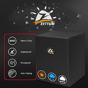 Zettum Air Conditioner Cover for Outside Units 36 Inch - 600D Air Conditioning AC Covers Waterproof, Outdoor Winter Cover for Central AC Condenser, Swamp Cooler, Pool Heater, Heat Pump, HVAC and More