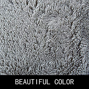 Area Rugs for Bedroom Living Room, 5ft x 7ft Light Gray Fluffy Carpet for Teens Room, Shaggy Throw Rug Clearance for Nursery Room, Fuzzy Plush Rug for Dorm