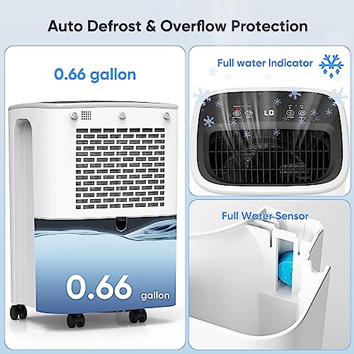 2500 Sq. Ft 30 Pint Dehumidifier, COLAZE DH01 Energy Star Dehumidifiers with Drain Hose for Home Basement Bedroom Bathroom, Auto Defrost & Overflow & Timer & Dry Function with 0.66 Gal Bucket