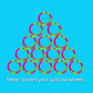 Generic 8 Pcs Luggage Wheel Covers - Protects Hard Suitcases, Reduces Noise, Dopamine Inspired Color