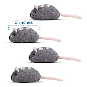 Feltcave Wool Cat Mouse Toys – Handmade Felt Mouse Cat Toy Without Catnip, Cat Toys for Indoor Cats, Cat Mice Toys 4-Pack