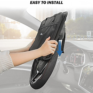 JOYTUTUS 3 in 1 Steering Wheel Eating Tray, Car Back Seat Laptop Desk, Multifunctional Car Office Bag, Car Work Table for Writing, Car Organizer for Kids, Commuters, Family