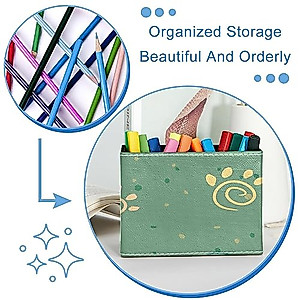 Pencil Pen Holder Cup, Stationery Organizer Holder Makeup Brush Storage Organizer, Modern Design Desktop Desk Accessories for School Office Home Supplies - Light Green Pattern