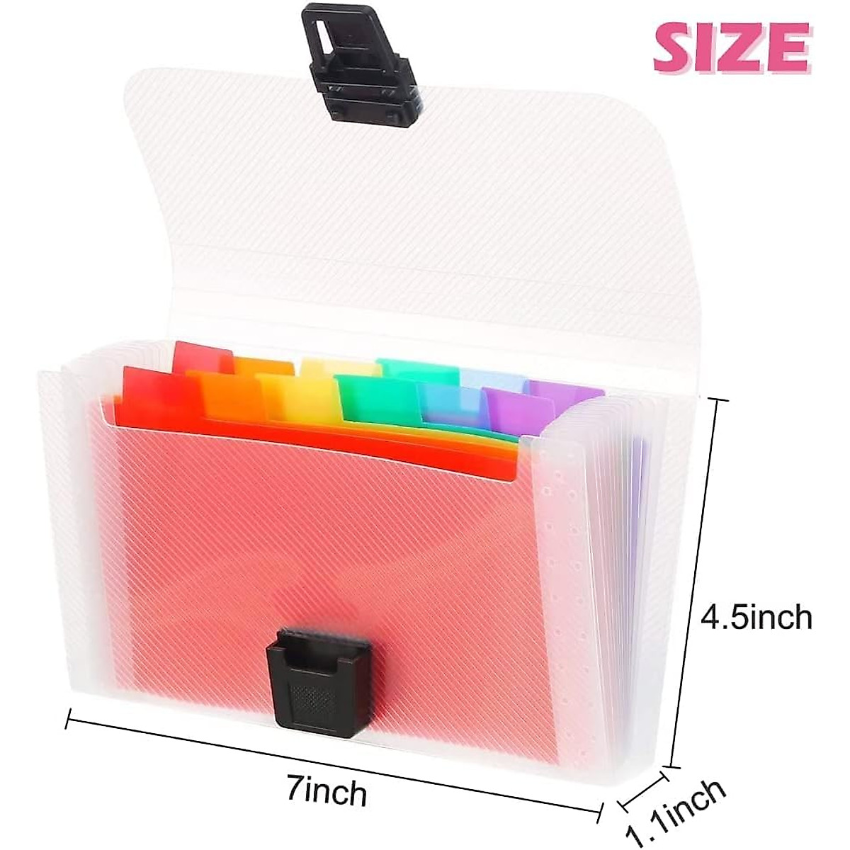 3 Pack Accordion File Organizer with 13 Pocket, Expandable Portable Folder, A6 Plastic Wallet for Cards, Coupons, Receipt, Tax Item, Vouchers, Busines