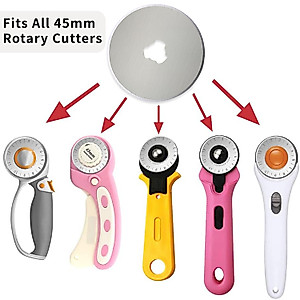 Rotary Cutter Blades 45mm 5 Pack for Fits Fiskars,Olfa,Truecut Rotary Cutter Replacement Arts Crafts Quilting