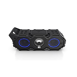 Altec Lansing LifeJacket XL Jolt with Lights, Built In Qi Wireless Charger, Waterproof, Snowproof, Shockproof and it Floats in Water, Up to 20 Hour Battery Life, Black