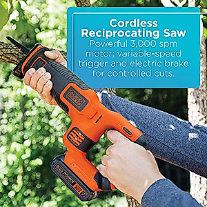 BLACK+DECKER 20V MAX Power Tool Combo Kit, 4-Tool Cordless Power Tool Set with 2 Batteries and Charger (BD4KITCDCRL)