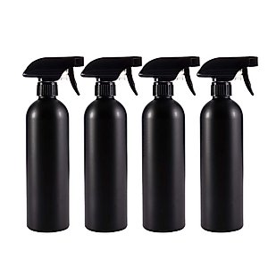 Cindy's Tape Plastic Spray Bottles Black for Cleaning Solutions 16 oz (Pack of 4), Heavy Duty Opaque Refillable Reusable Empty anti-degradation Leak-proof Sprayers for Home Garden Plant Kitchen