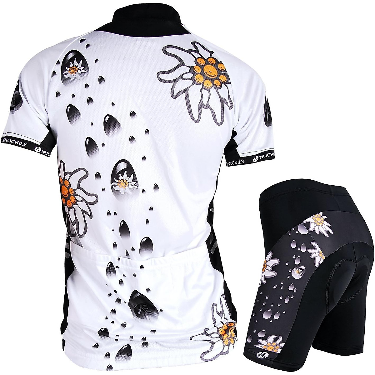 NUCKILY Cycling Jersey Women Short Sleeve Set Bike Shirt Jacket Top Padded Shorts Quick-Dry Mountain Riding Clothing Suits