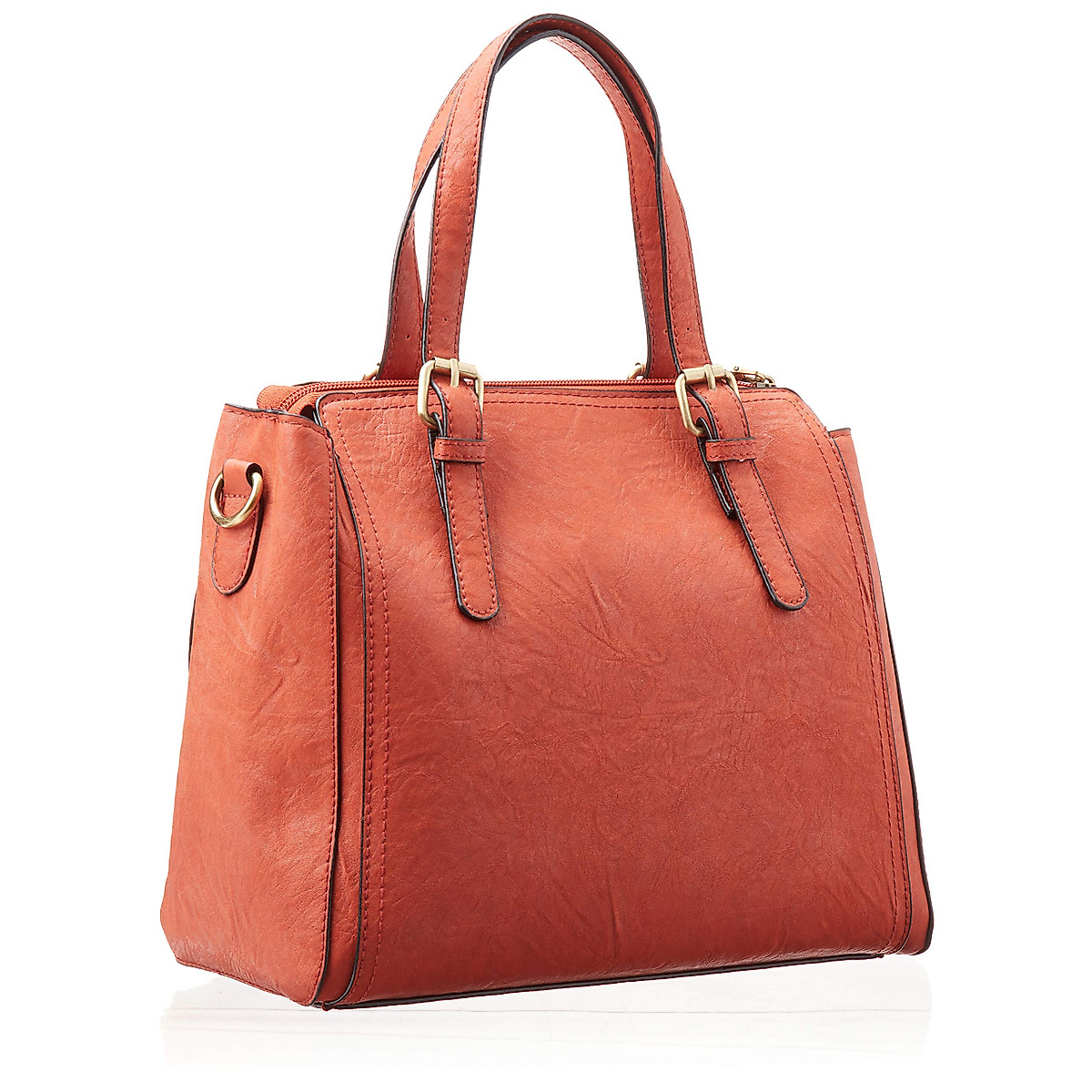 Bueno of California womens Veg Tan satchel style handbags, Burnt Orange, One Size US