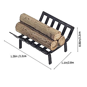 SAFIGLE 5 Sets Simulation Firewood Rack Handbag Accessories Metal Model Outdoor Decor Mini Furniture Kit Miniature Fire Rack Toys Garden Minihouse Fire Rack Ornamental Minihouse Fire Rack
