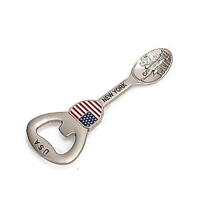 SHFICDJ Travel souvenirs Soup spoon shape Bottle Opener,USA New York Zinc alloy Beer Bottle Openers,Creative kitchen supplies gift bottle opener.