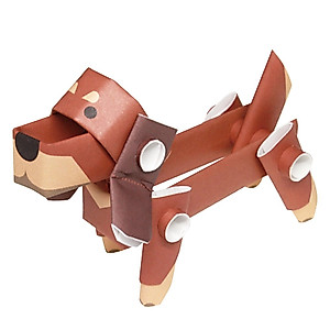 PIPEROID animals Dachshund Dog - Japanese 3D Paper Dog Puzzle DIY Origami Kit for Kids and Adults