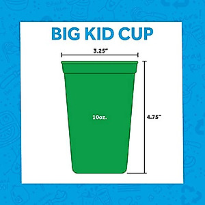 Re-Play Made in USA 10 Oz. Open Cups for Toddlers, Set of 4 - Reusable and Stackable Toddler Cups for Easy Storage - Dishwasher/Microwave Safe Kids Plastic Cups, 4.75" x 3.25", A True Blue