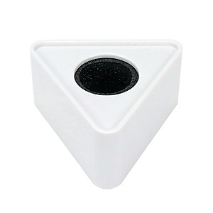 Dahszhi 2Pcs Triangular Microphone Stands,Microphone Triangular Interview Logo Flag Station,White