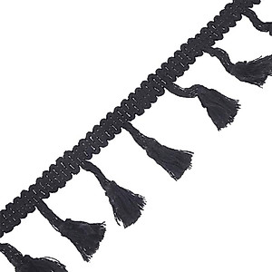DyAi Tassel Fringe Trim, 21Yards White/Black/Beige Cotton Lace, Tassels Fringe Lace Trim Ribbon for Women Dress, Cloth, Bags, Curtain, Home Decor and Other DIY Craft Supply