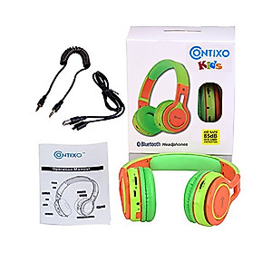 Contixo KB-2600 Kid Foldable Wireless Bluetooth Headphone Green