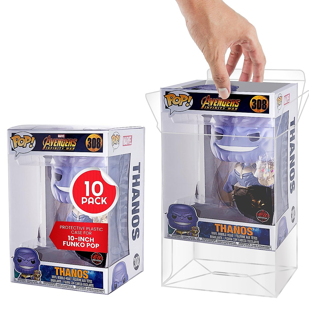 EVORETRO Funko Pop Protector - 10-Pack - Funko Pop Display Case - Glow in The Dark Edges Compatible with All Standard 4" Funko Pop Figures, 0.40 mm Thick & Stackable, Will Last for Years to Come.