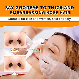 Nose Wax Nose Hair Wax Kit for Men and Women Nose Hair Removal Wax 50g Wax 20 Wax Applicators 10 Nose Wax Pod 1 Measuring Cup 8 Moustache Stencils