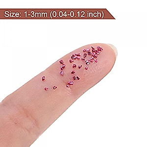 uxcell 20g Crushed Glass Chips, 1-3mm Irregular Metallic Glitter Glass for Craft DIY Jewelry Vase Filler Epoxy Resin Decoration Red