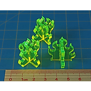 LITKO Flame Marker | Fire Spell Effect Indicator | Plasma | Toxic | Inferno | Blast | Compatible with Dungeons & Dragons, Pathfinder & Tabletop Wargames (Fluorescent Green, Large)