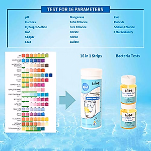 17 in 1 Water Test Kit, Testing for Drinking Water Quality (Well and Tap Water), Fast and Accurate pH Test Strips, Drinking Water Test Kits,100 Pieces Each