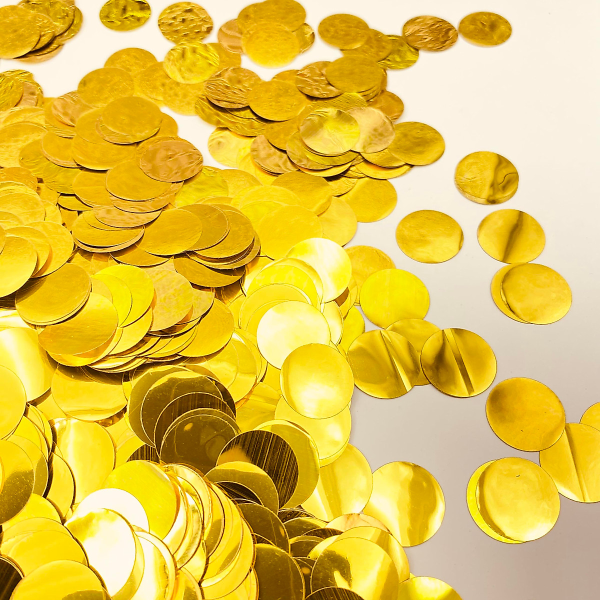10000PCS/100g Sparkle Foil Metallic 15mm Round Confetti Circle Dot Table Scatter Confetti for Wedding Graduation Baby Shower Birthday Engagement Party Favors Decorations (Gold)