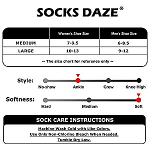 Socks Daze Black Merino Wool Ankle Socks Mens, Womens Compression Arch Support Non Blister Wool Running Climbing Hiking Socks for Best Gifts, 6 Pairs Black, Large