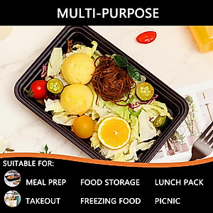 BNNIUCWE 15 Pack 28 Oz Reusable Meal Prep Containers with Lids/Food Storage Containers/Takeaway Disposable Lunch Boxes Leakproof | Dishwasher Freezer Microwave Safe/One Compartment