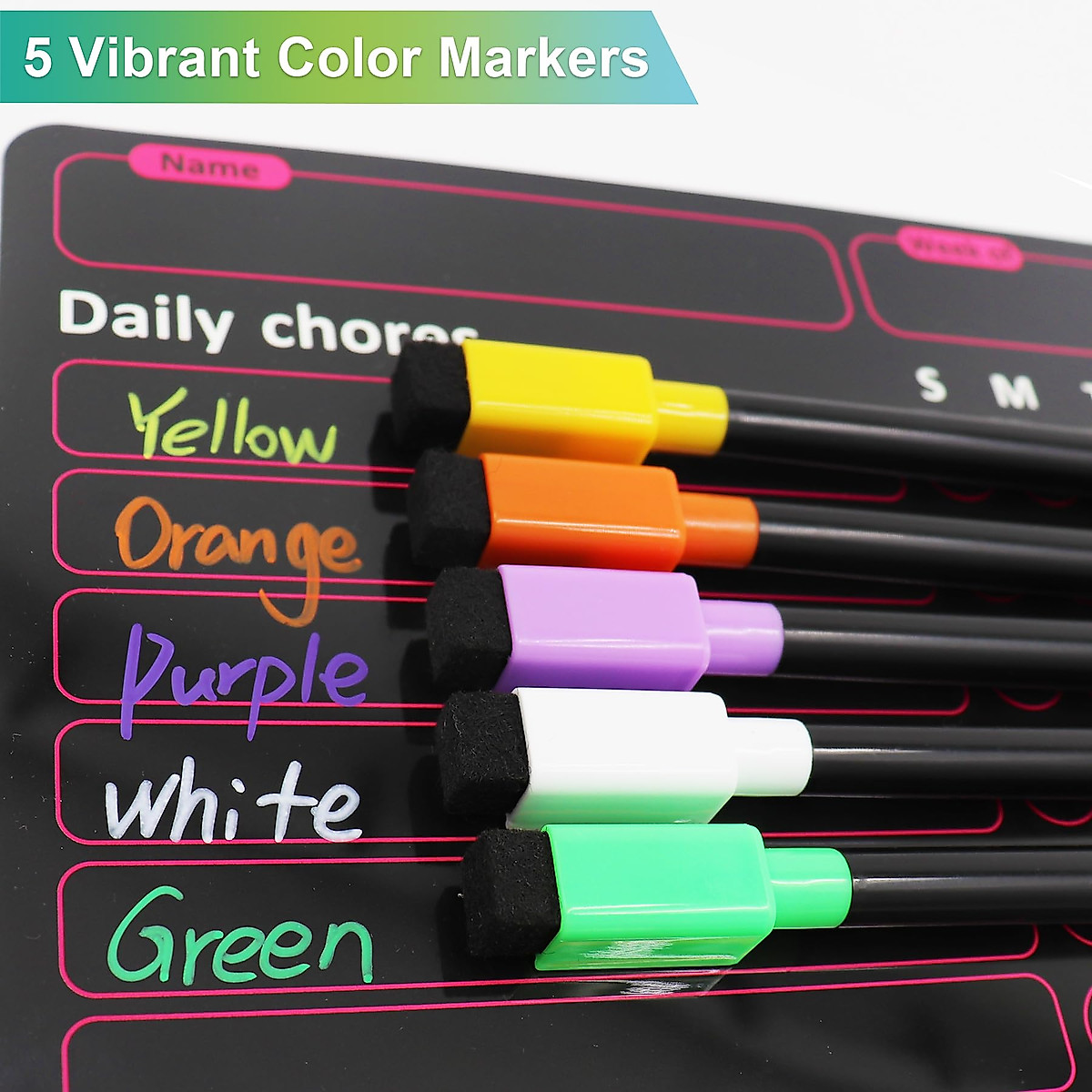 Magnetic Chore Chart for Kids Multiple Kids 3 Responsibility Charts & 1 Menu Board, Chore Chart for Teenagers Behavior Chart for Kids at Home, Dry Erase Chore Chart for Fridge Homeschool Supplies