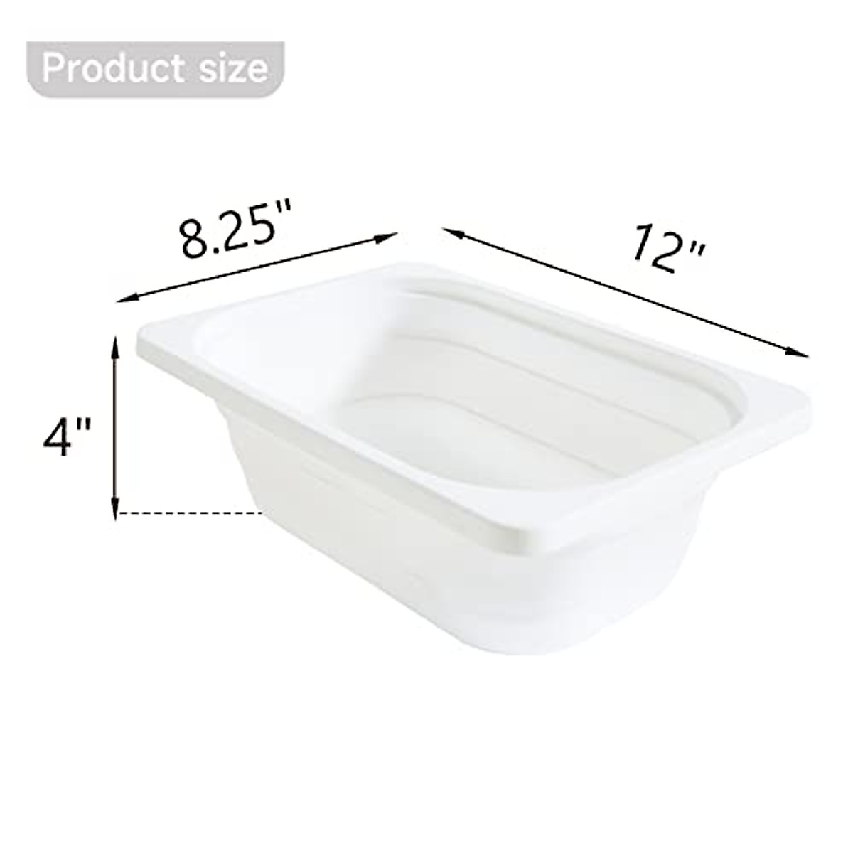 Beright Collapsible Storage Bin, Wash Basin Folding Dish Tub Sink, Space Saving for Dishing, Fruit, and Camping, Hiking and Home, 1 Pack, White, Small