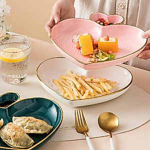 Sashimi Plates Heart Shaped Ceramic Dinner Plate Tableware Plate Dessert Salad Plate Breakfast Serving Tray Porcelain Serving Platters Sushi Serving Boat
