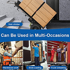 CAMINI 880lbs Capacity Heavy Duty Stair Climber, 1200W Powered Motor Electric Stair Climbing Hand Trucks Dolly Cart for Moving, Electric Stair Climbing Dolly for House Logistics Warehouse(Black)