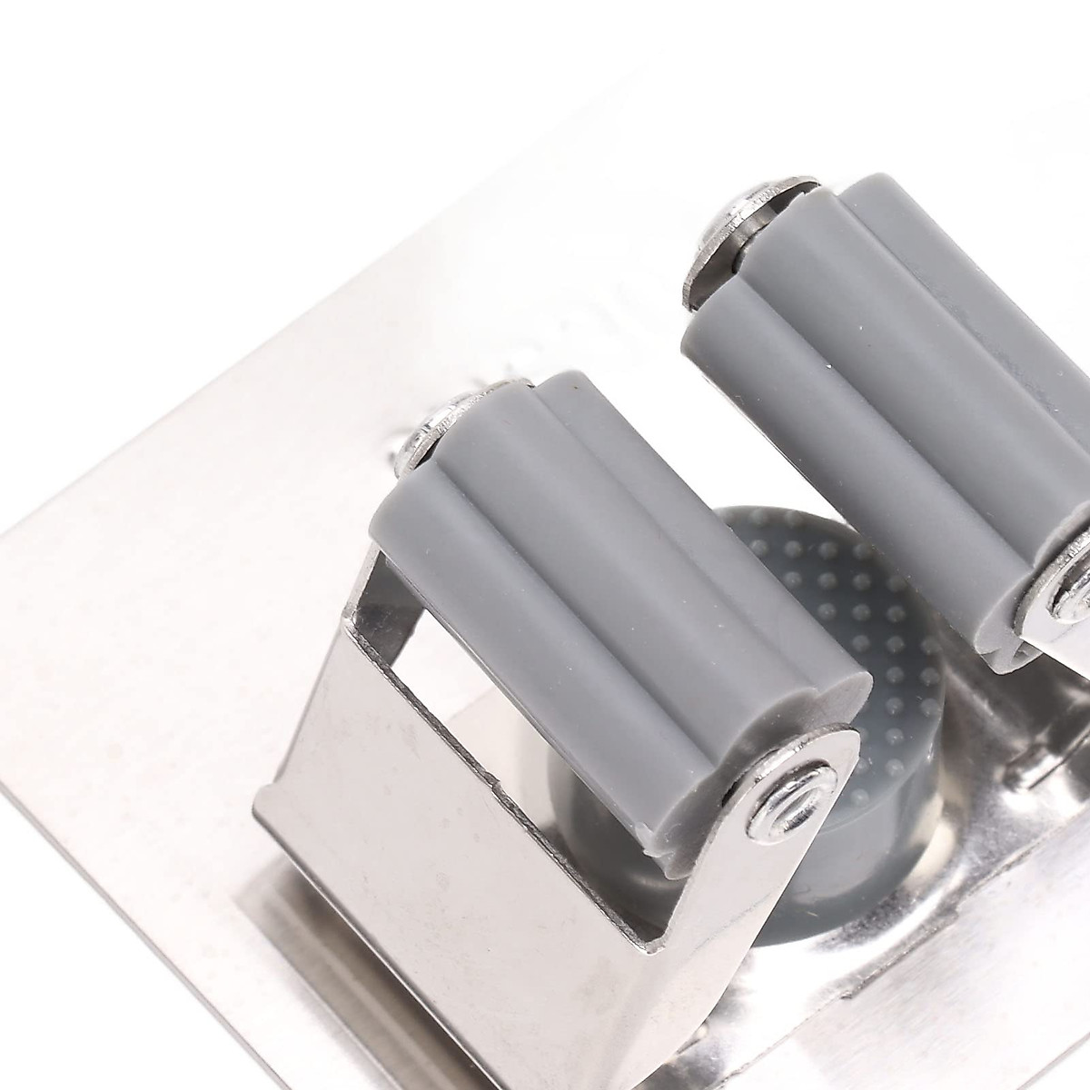 Mumusuki 4Pcs Broom and Mop Holders, Wall Mounted Stainless Steel Garden Tool Organizers with Hooks Multifunctional Mop Hangers for Laundry Rooms, Gardens, Garages