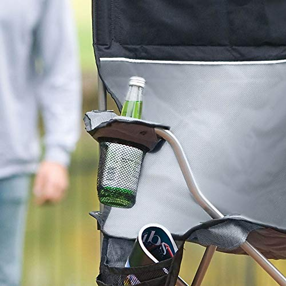 Coleman Oversized Black Camping Lawn Chairs + Cooler, 2-Pack | 2000020256