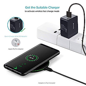 KEYMOX Qi-Certified Wireless Charger for iPhone13/ 12/12 Mini/12 Pro Max / SE, 11, 11 Pro, 11 Pro Max, XR, Xs Max, XS, X, 8, 8 Plus, 10W Fast-Charging Galaxy S20 S10 S9 S8, Note 10(No AC Adapter)