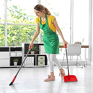 6 Pack - Standing Upright Long Handle Brush Broom Set - Home Industry Office Lobby Floor Sweeping Janitorial Cleaning Industrial Commercial Kitchen (Broom, 6 Pack)