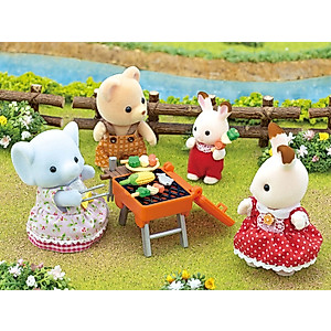 Calico Critters Bubblebrook Elephant Girl's BBQ Picnic Set, Dollhouse Playset with Figure and Accessories