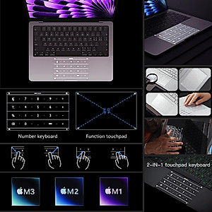Nums Smart Touchpad Numeric Keypad for Surface Pro 7/8/9/X Surface Laptop All Model, Touchpad Protector, Excellent Touch Experience, Durable Tempered Glass, (Surface Pro 8/9/X)