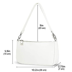 NIUEIMEE ZHOU Small Shoulder bag with 2 Removable Straps Cross Body Clutch Purse Handbag for Women (Style 3-Leather White)