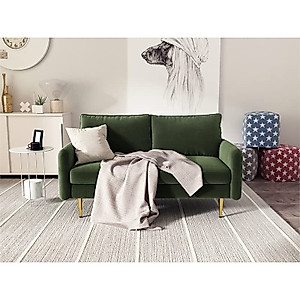 Kingway Furniture Almor Velvet Living Room Loveseat in Army Green