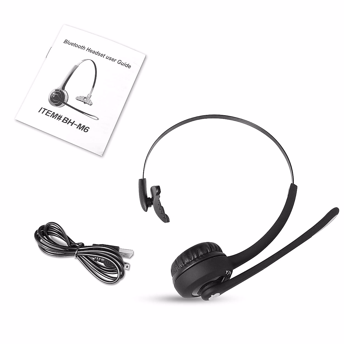 TURN RAISE Truck Headset, Wireless Headphone with Mic, Over-The-Head Driver Headset, Noise Cancel Cell Phone Wireless Headset, Suit for Office Truck Skype