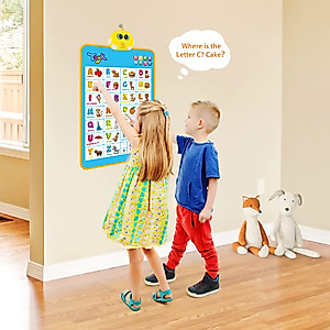 Electronic Alphabet Wall Chart, Talking ABC, 123s, Music Poster, Interactive Educational Toddler Toy, Gifts for Age 1 2 3 4 5 Year Old Boys Girls, Kids Fun Learning at Daycare, Preschool, Kindergarten