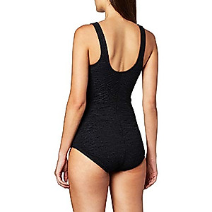 Speedo Women's Swimsuit One Piece Pebble Texture Conservative Cut Speedo Black, 12